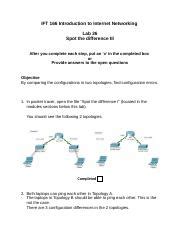 Lab 26 Spot The Difference III NEW 3 Docx IFT 166 Introduction To Internet Networking Lab 26