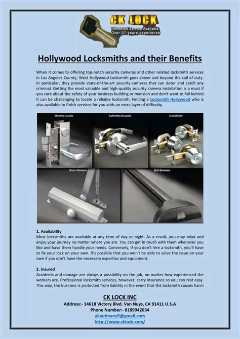 Ppt Hollywood Locksmiths And Their Benefits Powerpoint Presentation