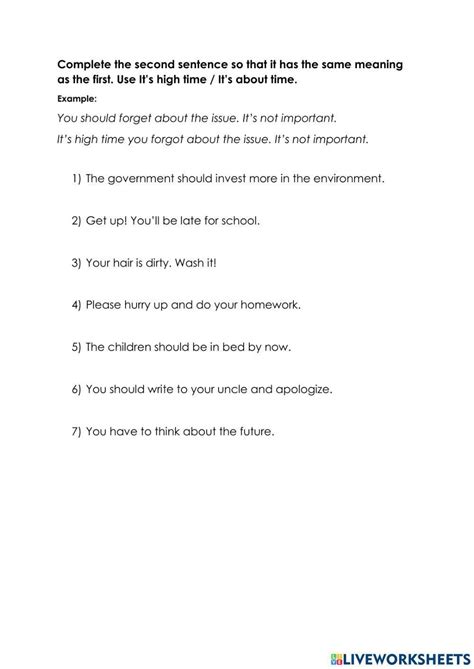 Its High Time Its About Time Worksheet Live Worksheets Worksheets Library