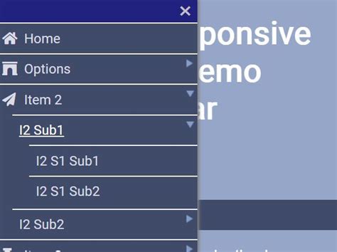 responsive dropdown navigation bar in jquery flxmenu