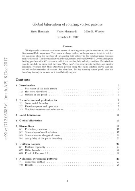 Pdf Global Bifurcation Of Rotating Vortex Patches