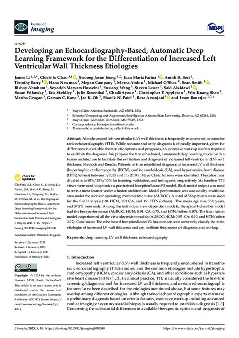 Pdf Developing An Echocardiography Based Automatic Deep Learning Framework For The