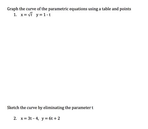 Solved Graph The Curve Of The Parametric Equations Using A Chegg