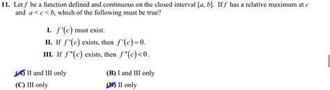 11 let be a function defined and continuous on the closed interval a b