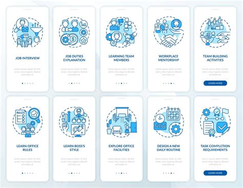 Mentorship Onboarding Mobile App Screen Featuring Workplace Concepts Vector Onboarding Step