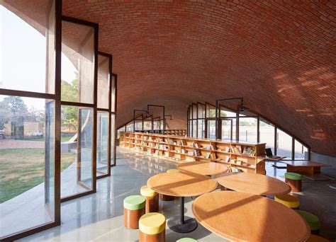 Sameep Padora Creates Undulating Brick Roof To Cover Indian School Library