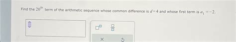Solved Find The 20th ﻿term Of The Arithmetic Sequence Whose