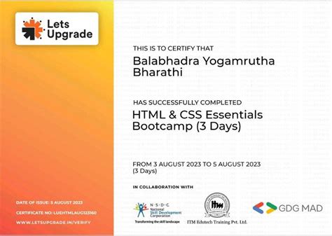 Yogamrutha Bharathi Balabhadra On Linkedin Letsupgrade Htmlcss Programming Frontenddevelopment