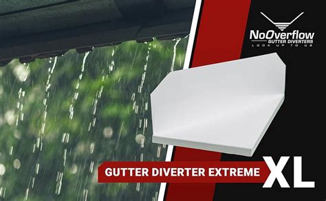 Nooverflow Extreme Xl Rain Gutter Diverter Left Flow Rain Diverter For Gutters And Gutter