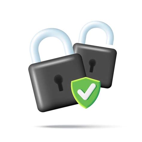 Premium Vector Security Lock With Shield 3d Icon Protection Safety