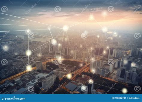Network Of Iot Sensors Measuring Air Quality And Temperature Sending Real Time Data To The