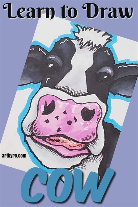 Learn To Draw A Cow Art Tutorials For Everyone Cow Drawing Drawings Cow Art
