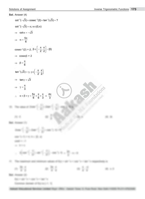 Solution Inverse Trigonometric Functions Studypool