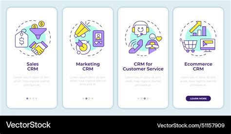 Crm Types Onboarding Mobile App Screen Royalty Free Vector