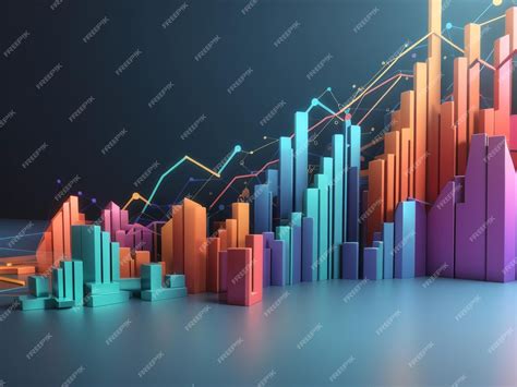 Premium Photo Navigating Trends 3d Chart And Trend Graph With Data Analysis In Finance