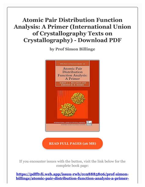 Pdf Free Atomic Pair Distribution Function Analysis A Primer