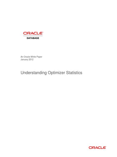 Pdf Understanding Oracle Optimizer Statistics Dokumentips