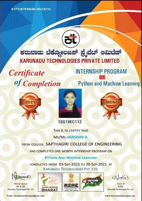 varshini r on linkedin successfully completed an internship programme at karunadu technologies…
