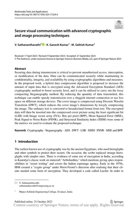 secure visual communication with advanced cryptographic and ımage