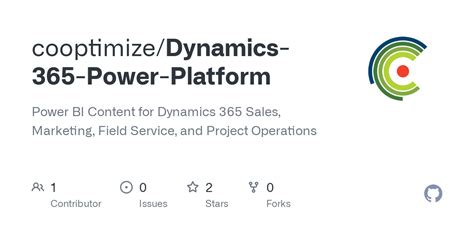 GitHub Cooptimize Dynamics Power Platform Power BI Content For Dynamics Sales