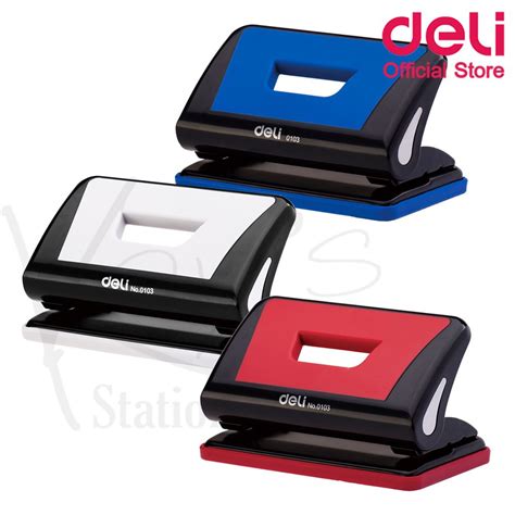 Deli เครื่องเจาะรูกระดาษ สำหรับเข้าเล่ม 10 แผ่น ขนาดรูเจาะ 6 Mm อุปกรณ์สำนักงาน0103 2 Hole Punch