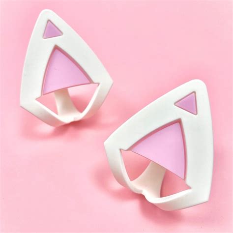 Mimineko Angel Blush White And Pink Cat Ears For Headphones