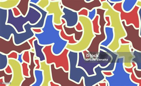 원활한 배경 패턴 레트로 스타일을 추상화 합니다 다채로운 도형 벡터 일러스트 레이 션 손으로 그린입니다 팝 아트 디자인입니다 0명에 대한 스톡 벡터 아트 및 기타 이미지