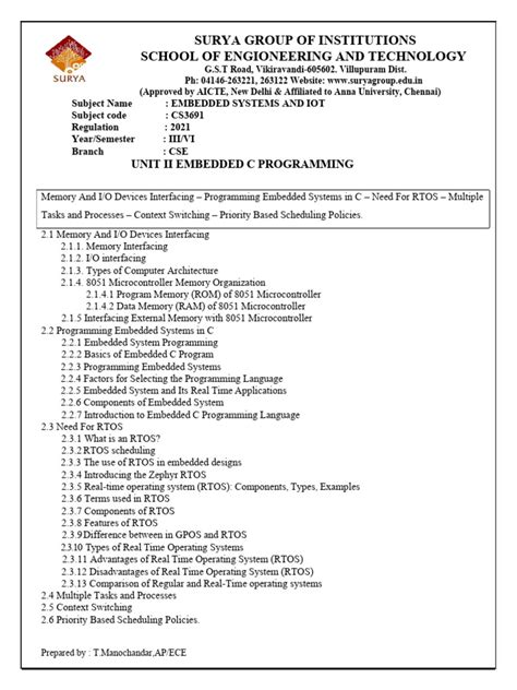 Eiot Unit 2 Pdf Embedded System Random Access Memory