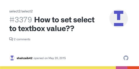 how to set select to textbox value · issue 3379 · select2 select2 · github