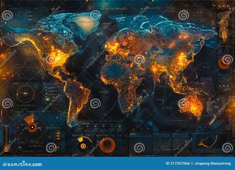 Diagram Scientific Information Futuristic And Technological Dashboard Map Royalty Free Stock