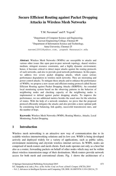 Pdf Secure Efficient Routing Against Packet Dropping Attacks In
