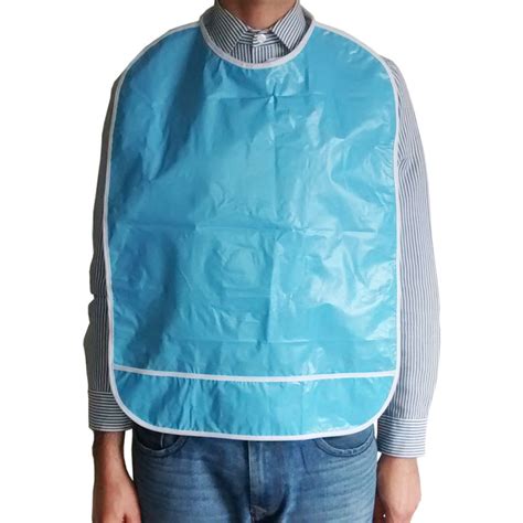 Reusable Adult Vinyl Bib Blue Adult Plastic Bibs
