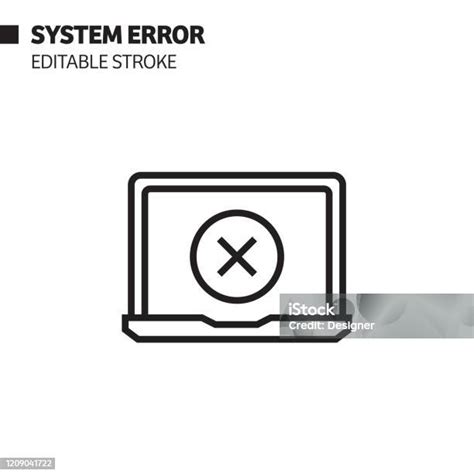시스템 오류 기호 선 아이콘 윤곽선 벡터 기호 그림 픽셀 완벽 편집 스트로크 아이콘에 대한 스톡 벡터 아트 및 기타 이미지 아이콘 실수 오류 메시지 Istock