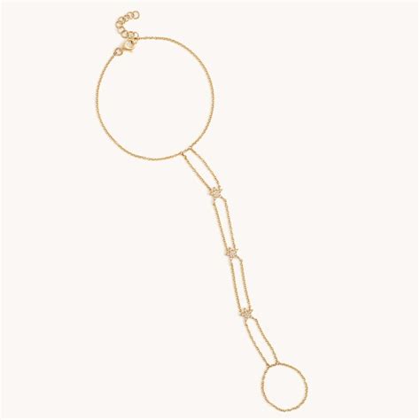 Triple Diamond Star Hand Chain Bracelet Sparkle Society