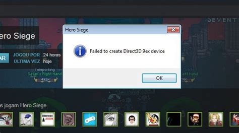 failed to create direct3d 9ex device o que fazer para resolver