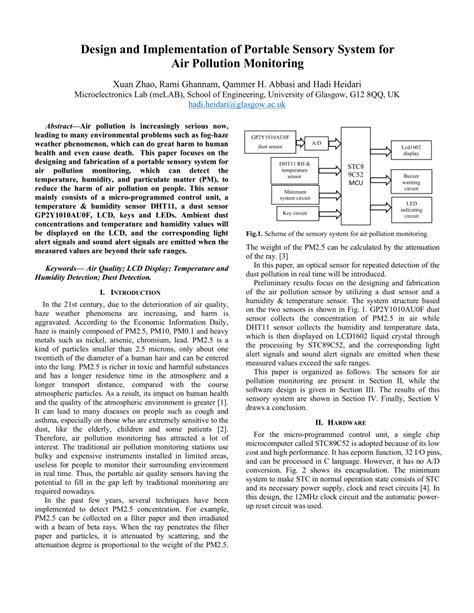 Pdf Design And Implementation Of Portable Sensory System For Air Pollution Monitoring