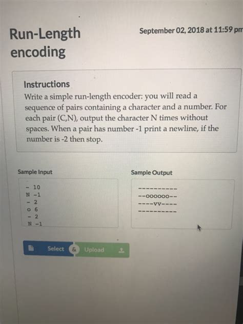 Solved Run Length Encoding September 022018 At 1159 Pm