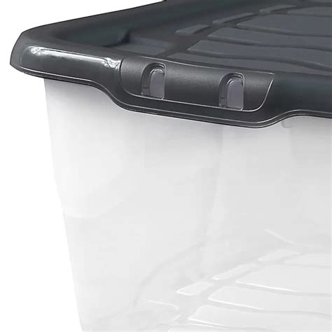 Strata Clear Curve 100l Large Stackable Storage Box With Lid