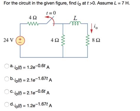 Solved For The Circuit In The Given Figure Find Lo At T Chegg