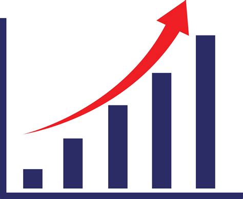 Chart With Growth Arrow Icon On White Background Flat Style Chart Progress Sign Orange Arrow