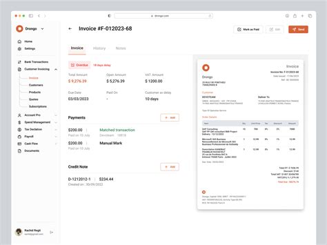 Invoice Detail Ui Saas Crm By Muhammad Salim On Dribbble