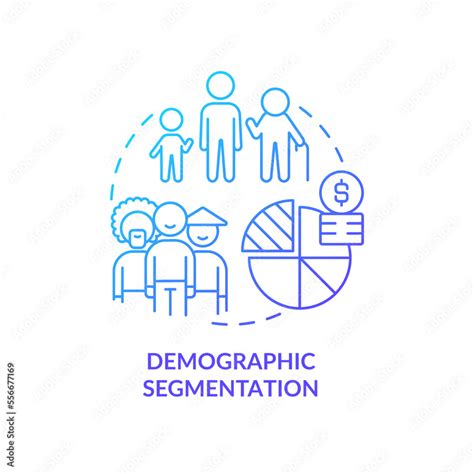 Demographic Segmentation Blue Gradient Concept Icon Age And Gender