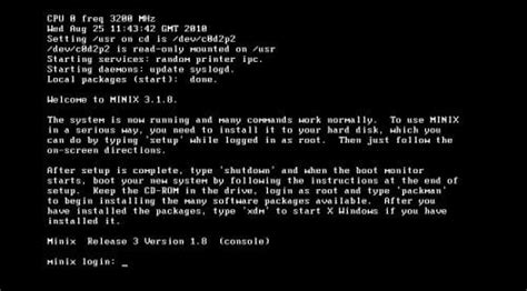 MINIX está en algunos sitios que no te esperas Linux OS net