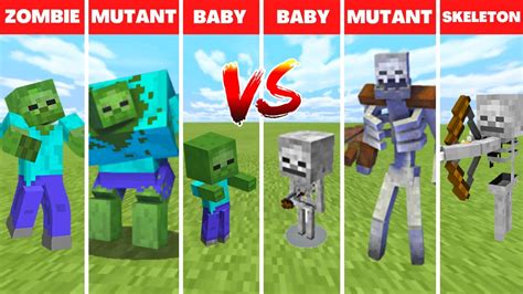 Zombie Vs Skeleton In Minecraft Mob Battle Youtube