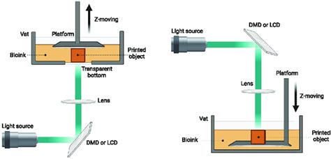 Illustrations Of Dlp Based Bioprinting Systems Bottom Up Left Download Scientific Diagram