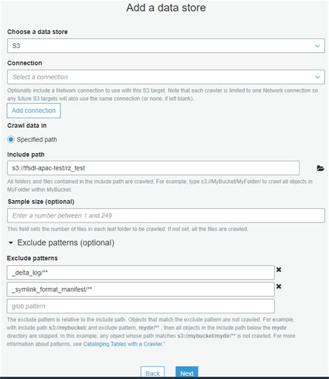 aws glue crawler exclude patterns not working stack overflow