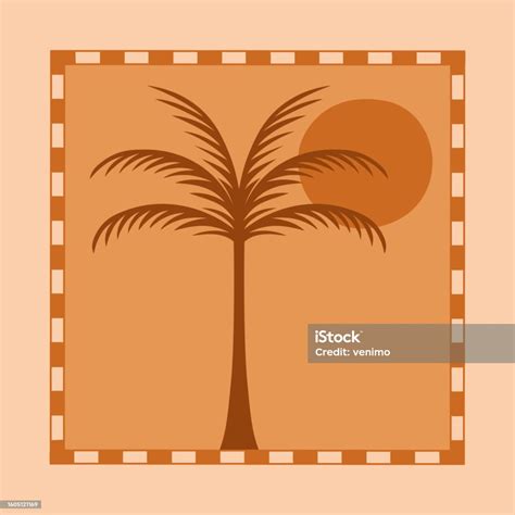 벡터 로고 및 인쇄 디자인 템플릿 여름 야자수 열대 손으로 그린 일러스트레이션 열대 서핑 개념 휴가 및 여행 야자수 및 히피 보호 요소 단일 이미지에 대한 스톡 벡터 아트
