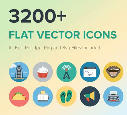 Flat Vector PSD Icons Medium Web Design Free Fonts Photoshop WordPress Themes Logos