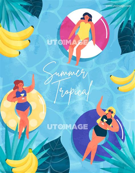 여름 트로피컬 03 S190530 Crushon 일러스트 크러쉬온 일러스트 계절 시즌 여름 트로피컬 배경 포스터 이벤트 세일 방학 휴가 열대