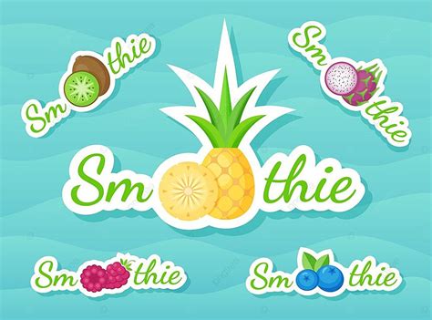 녹색 스티커 스무디 과일 쉐이크 로고 설정 벡터 일러스트 배너 템플릿 Psd 다운로드 디자인 자료 다운로드